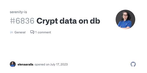 Crypt Data On Db · Serenity Is · Discussion 6836 · Github