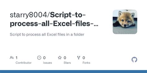 Github Starry8004script To Process All Excel Files In A Folder