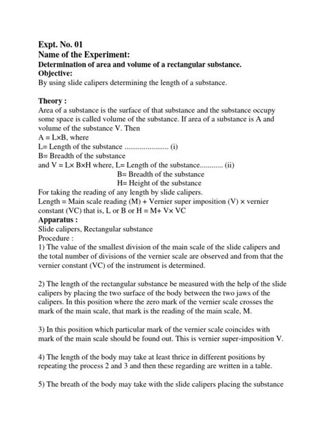 Exp 1 Download Free Pdf Metrology