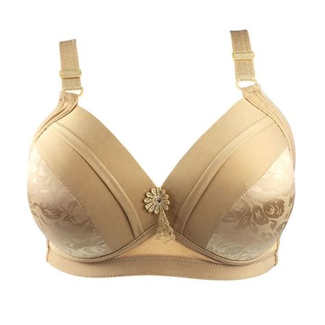 Romacci Sexy Plus Size Bra Solid Push Up Busty Brassiere C Cup Wireless