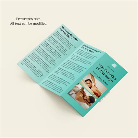 Massage Trifold Brochure Canva Template Massage Benefits Flyer