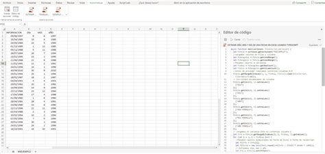 extraer aÑo mes y dÍa de una fecha en excel usando typescript excel