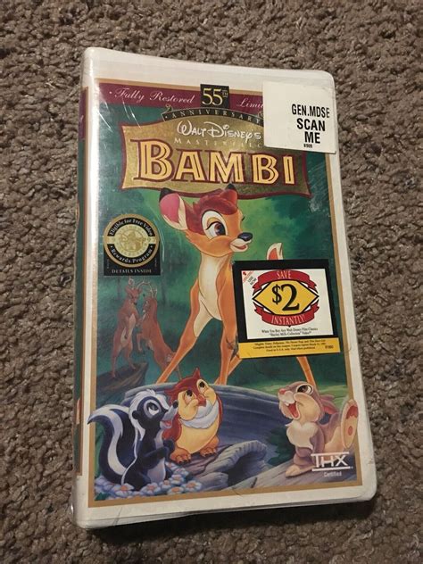 New Sealed Walt Disney Bambi Vhs Masterpiece Th Anniversary Fully Restored For Sale Justdisney