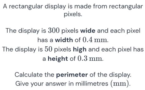 Solved A Rectangular Display Is Made From Rectangular Pixels The