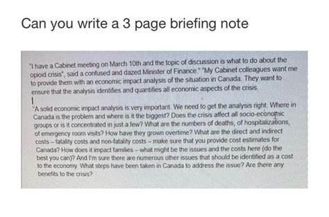 Solved A 3 Page Briefing Noteissue Background Analysis