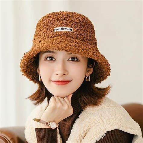 노랑망고 양털 뽀글이 벙거지모자