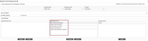 configuring the tests for mysql cluster component