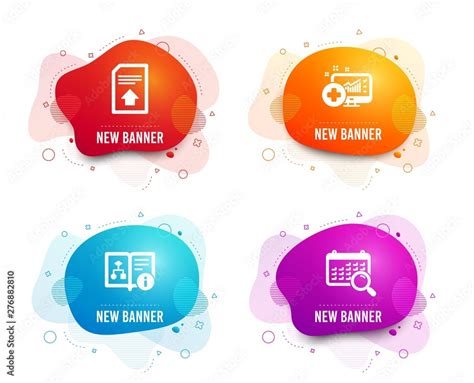 Liquid Badges Set Of Medical Analytics Technical Algorithm And Upload
