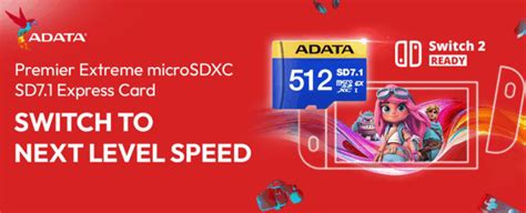 Adata Premier Extreme Microsdxc Sd Express 7 1 Up To 512gb Memory Card For Nintendo Switch 2