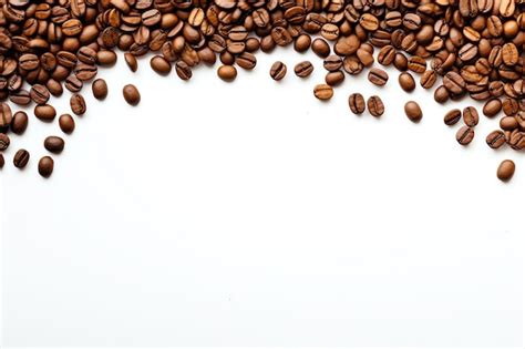 Premium Photo Coffee Beans Border Isolated On White Background