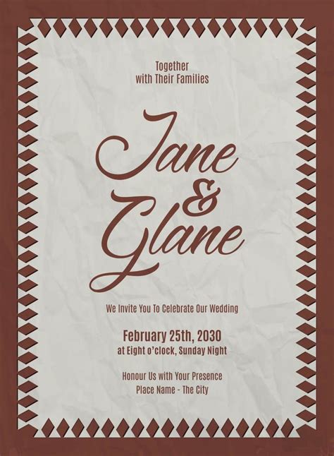 Artistic Frame With Texturize Background Wedding Card 9711946 Vector