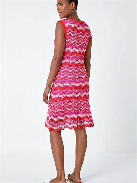 Buy Roman Pink Zig Zag Print Knitted Shift Dress From Next Australia