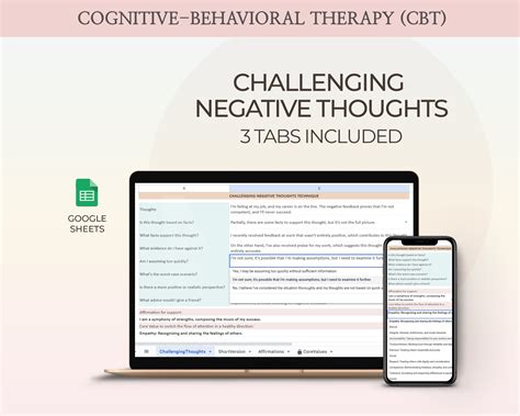 Reframing Negative Thoughts Cbt Affirmations Core Values Clarification