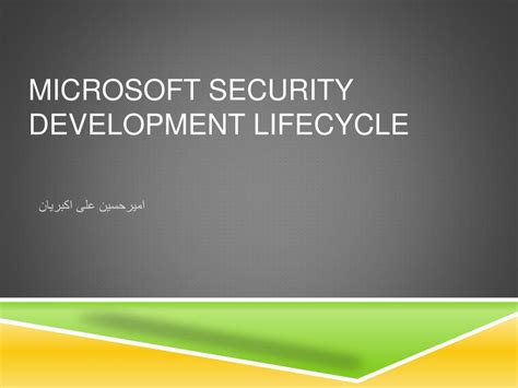 Ppt Microsoft Security Development Lifecycle Powerpoint Presentation