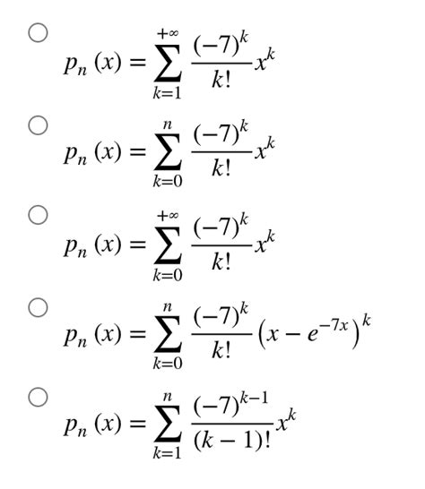 Solved Find The Maclaurin Polynomials Of Orders N 0 1 2 3