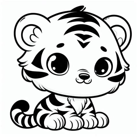 Filhote De Tigre Fofinho Para Colorir Desenhos Divertidos