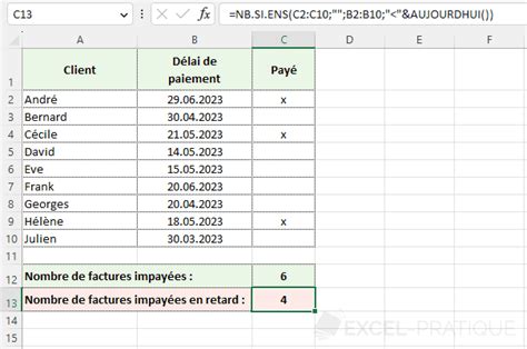Fonction Excel Nb Si Ens