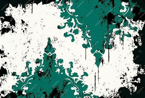 Premium Photo Broken Plaster Wall Worn Damask Patter Creative Digital
