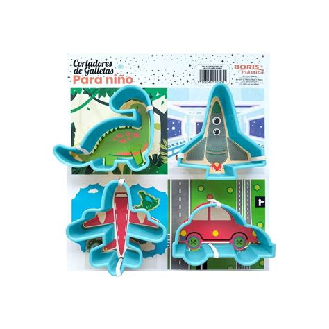 Set De Cortadores Para Galletas Boris Diseño Niño 4 Pz Azul Walmart