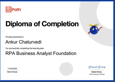 Ankur Chaturvedi On Linkedin Successfully Completed Uipath Rpa Business Analyst Foundation Course