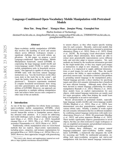 Pdf Language Conditioned Open Vocabulary Mobile Manipulation With