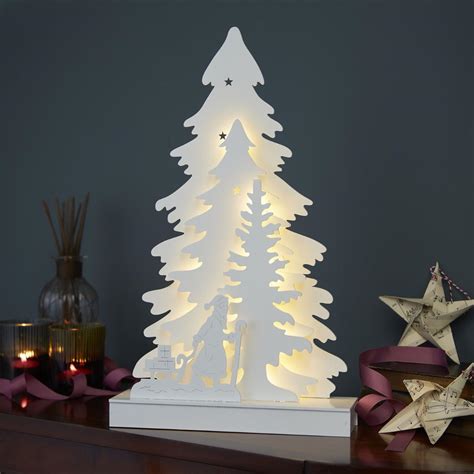 Pre Lit Wooden Christmas Decor Various Colors And Scenes Celebright Uk