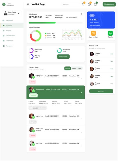 Invoicing Dashboard Design Behance