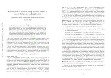 Classification Of Non Free P M P Boolean Actions Of Ergodic Full