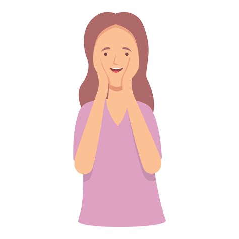 Delight Girl Icon Cartoon Vector Happy Person 14365384 Vector Art At Vecteezy