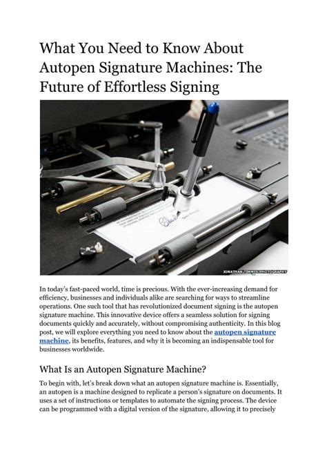 Ppt What You Need To Know About Autopen Signature Machines The