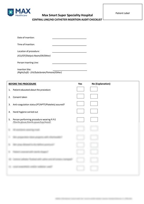 SOLUTION Central Line Hd Catheter Insertion Checklist Studypool