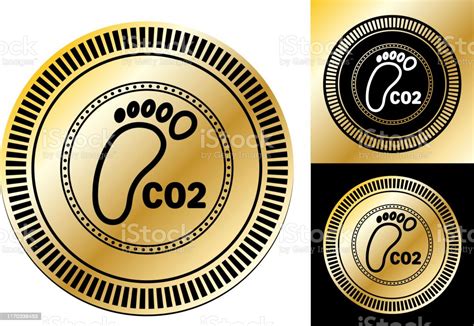 탄소 발자국 Co2 아이콘 개념 기호에 대한 스톡 벡터 아트 및 기타 이미지 개념 기호 그림자 금 금속 Istock