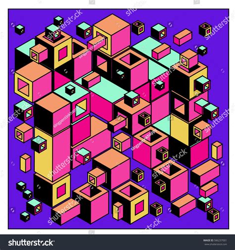 Vector Colorful Isometric Cubes Pattern Abstract Stock Vector Royalty Free