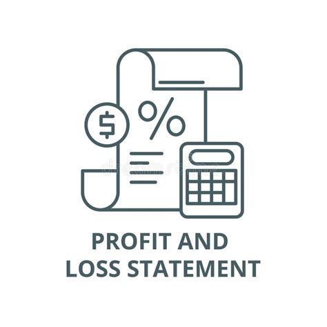 Profit And Loss Statement Vector Line Icon Linear Concept Outline