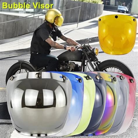 Visera De Burbuja Vintage Universal Para Casco De Motocicleta Visera De