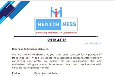 Dataanalysis Newopportunity Learninganddevelopment Mentornessinternship Rana Rasheed