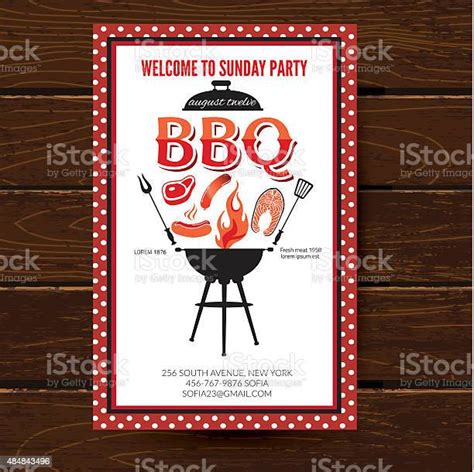 바비큐 파티 초대장을 Bbq 브로셔 메뉴판 디자인식 2015년에 대한 스톡 벡터 아트 및 기타 이미지 2015년 돼지고기