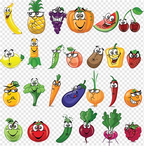 야채 과일 만화 일러스트 레이 션 만화 야채 조합 만화 캐릭터 음식 일러스트 레이 터 Png Pngwing