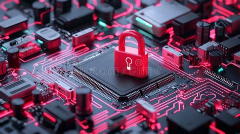Digital Links And Locks Symbolize Cybersecurity And Data Protection Within Network Systems And