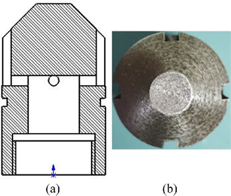 schematic diagram of the simulated projectile a section view b