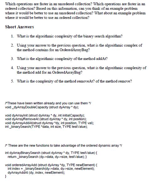 Solved Ordered Bag Using A Sorted Array In Preparation Read
