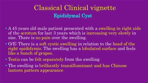 Scrotal Swellings 3 Epididymal Cyst
