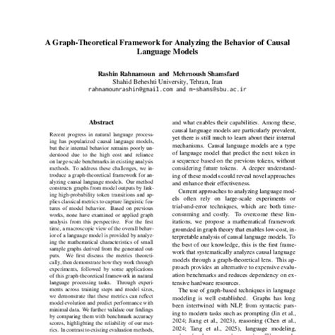 A Graph Theoretical Framework For Analyzing The Behavior Of Causal