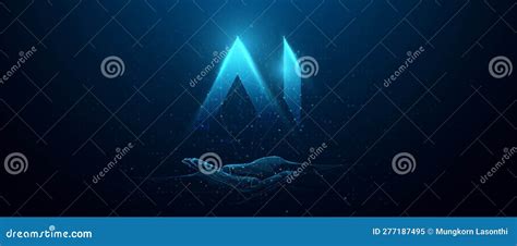 Ai Logo Hanging Over Hands Artificial Intelligence Vector Illustration Stock Vector