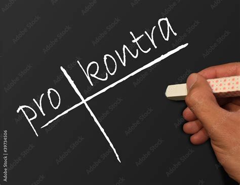 Tabelle Pro und Kontra Stock Photo | Adobe Stock