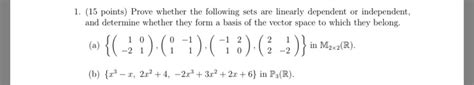 solved 1 15 points prove whether the following sets are