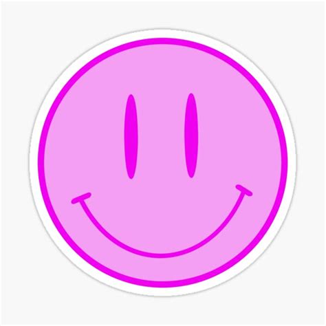 Pink Preppy Smiley Face Sticker For Sale By Mamaflairdesign Redbubble