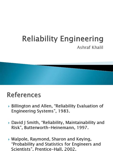 Reliability Engineering Pdf Reliability Engineering Analysis