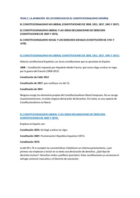 Derecho Constitucional Ii Tema 2 Completo Apuntes De Derecho