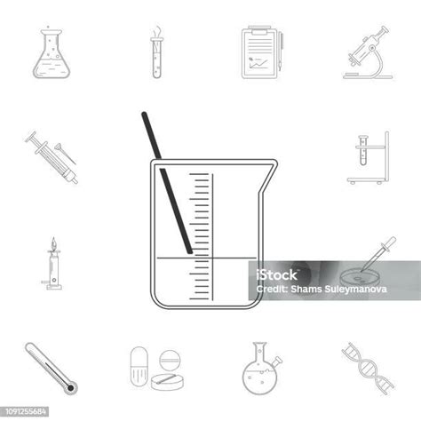 燒杯圖示詳細的科學和實驗室插圖集優質的平面設計圖示網站網頁設計移動應用的收集圖示之一向量圖形及更多健保和醫療圖片 健保和醫療 化學品